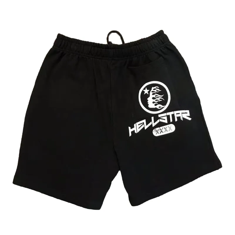 Hellstar shorts men's oversized shorts hellstar straight tube pants loose pants high street hip ...