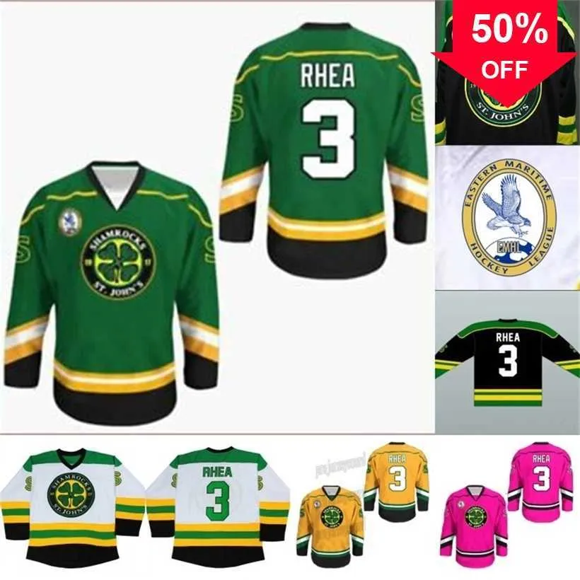Mag A3740 #3 Ross Rhea St. JohnS ShamrockS Hockey Jersey 100% Stitched ...