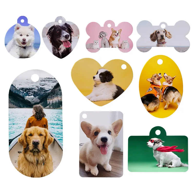 Premium Aluminium Dog Tags: Double-Sided Sublimated Blank Bone Pet ...