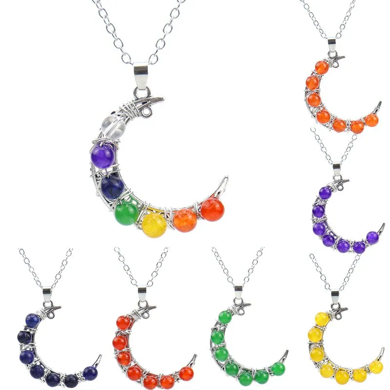 Handmade Vintage Crushed Crystal Moon Crystal Moon Necklace For Women ...