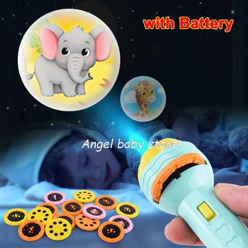 Cute Cartoon LED Projector Torch - Baby Sleeping Story Light, Portable ...