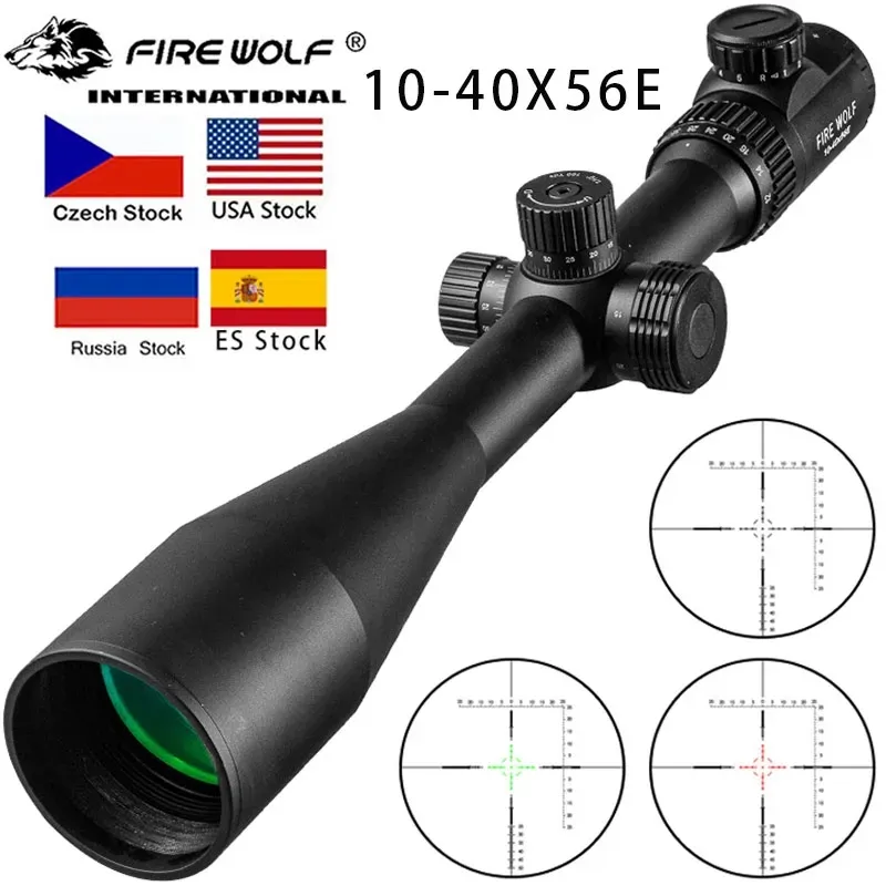 Tactical Rifle Scope 10-40x56 - High Magnification, Red & Green Dot ...