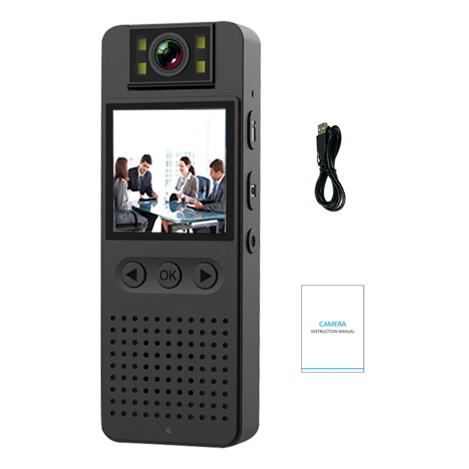 HD Video Recorder Rotatable Lens Back Clip Camera Infrared Night Vision ...