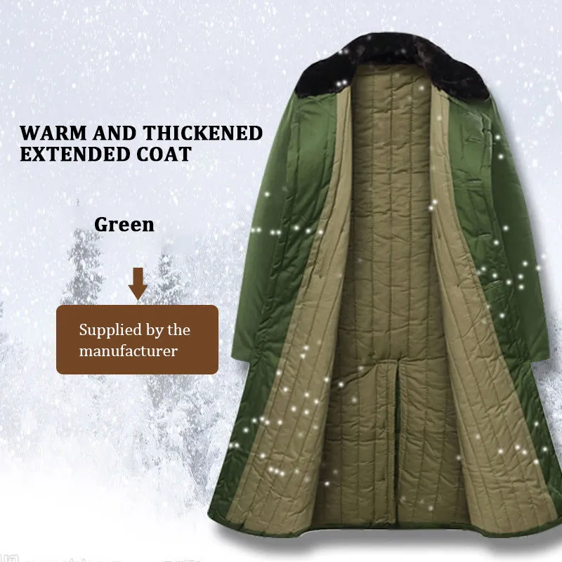 Heavy Duty Insulated Work Coat - Military Green Security Guard Cotton ...