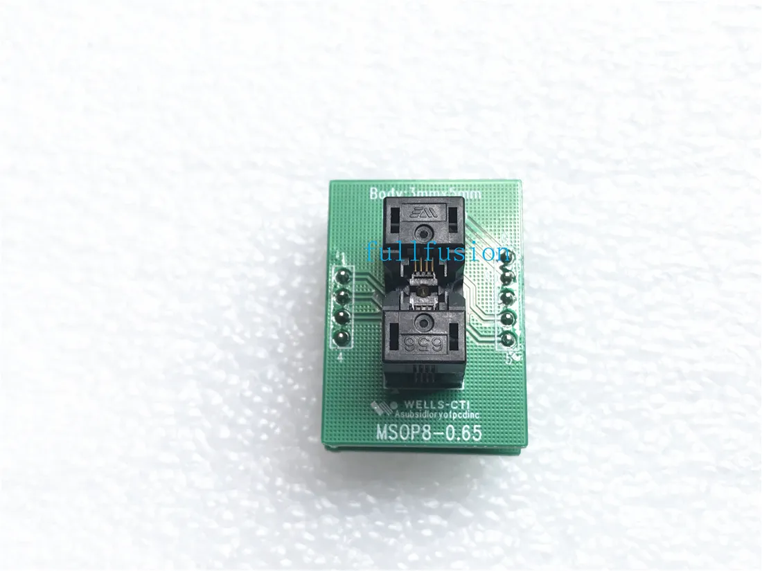 HVSSOP8 to DIP Adapter: 0.65mm Pitch Socket with Ground Pin - Deep Well ...