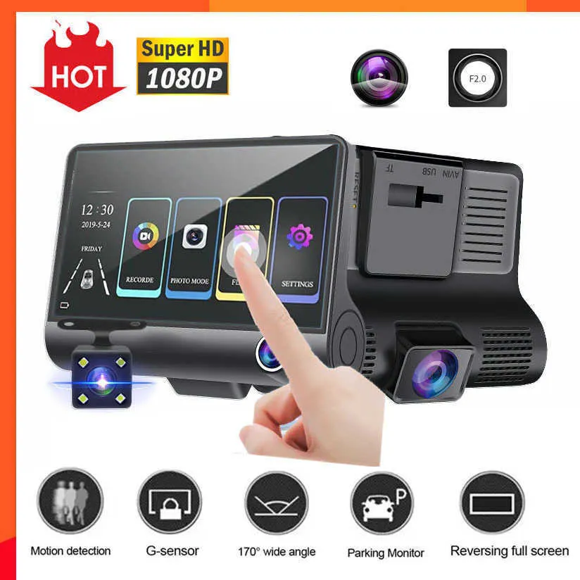 DHgate.com:20243-Lens Dash Cam, 4" Touchscreen, 1080P Car DVR Camera ...