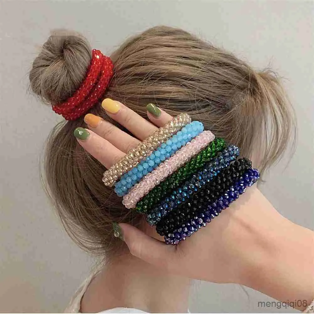 Sparkling Glitter Hair Ties for Women - Beaded Ponytail Holders ...