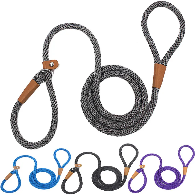 DHgate.com:Heavy Duty Nylon Dog Leash Black Adjustable Slip Rope with ...