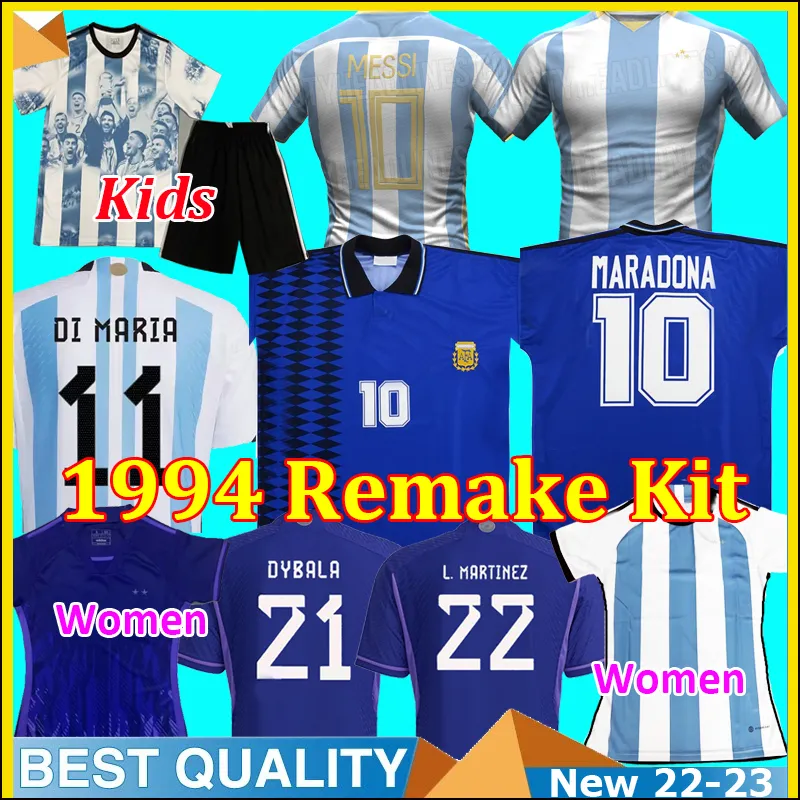 1994 Remake Retro Argentina Soccer Jerseys MARADONA 2023 Fans Player ...