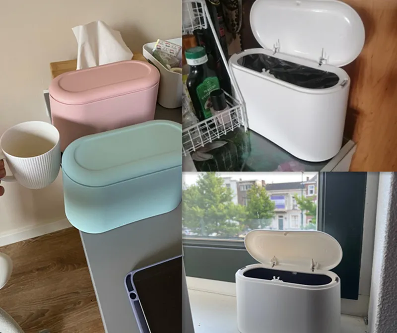 Waste Bins Waste Bin Small Trash Can Mini Desktop Ashcan Litter Trash ...