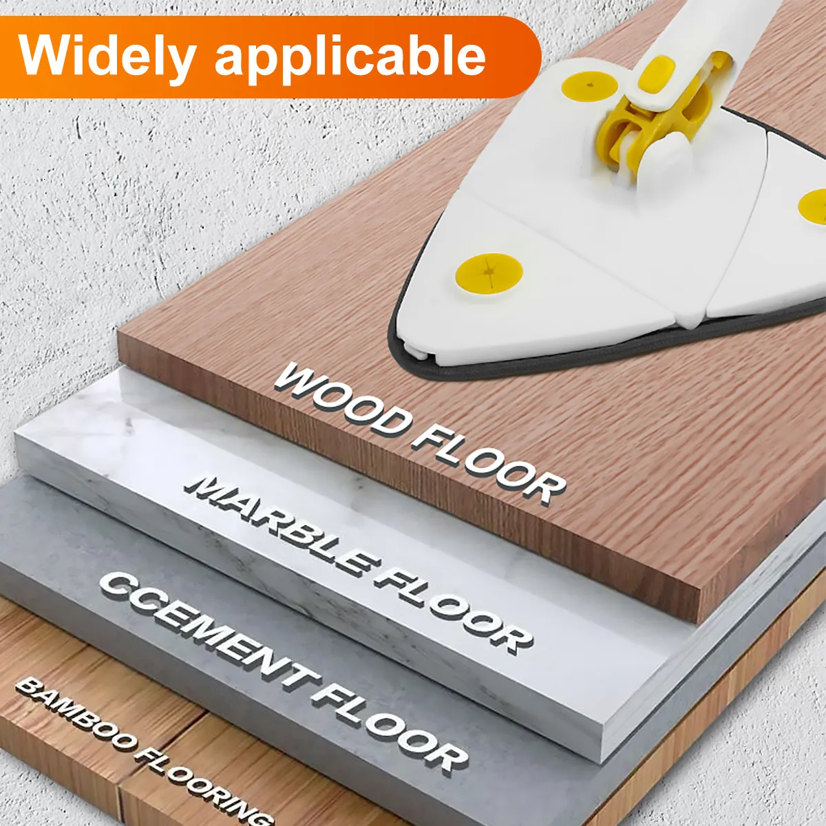 Mops Telescopic Triangle Mop 360° Rotatable Spin Cleaning Mop ...