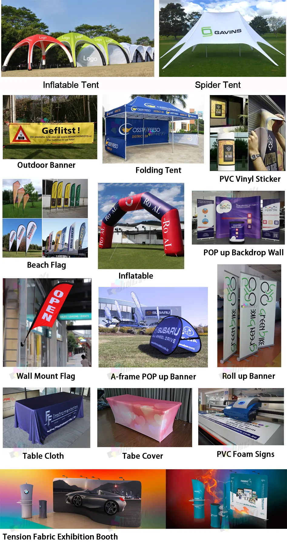 Fabric Banner Stand 90 × 150 cm Polyester Aluminum Frame Pop Up Display ...