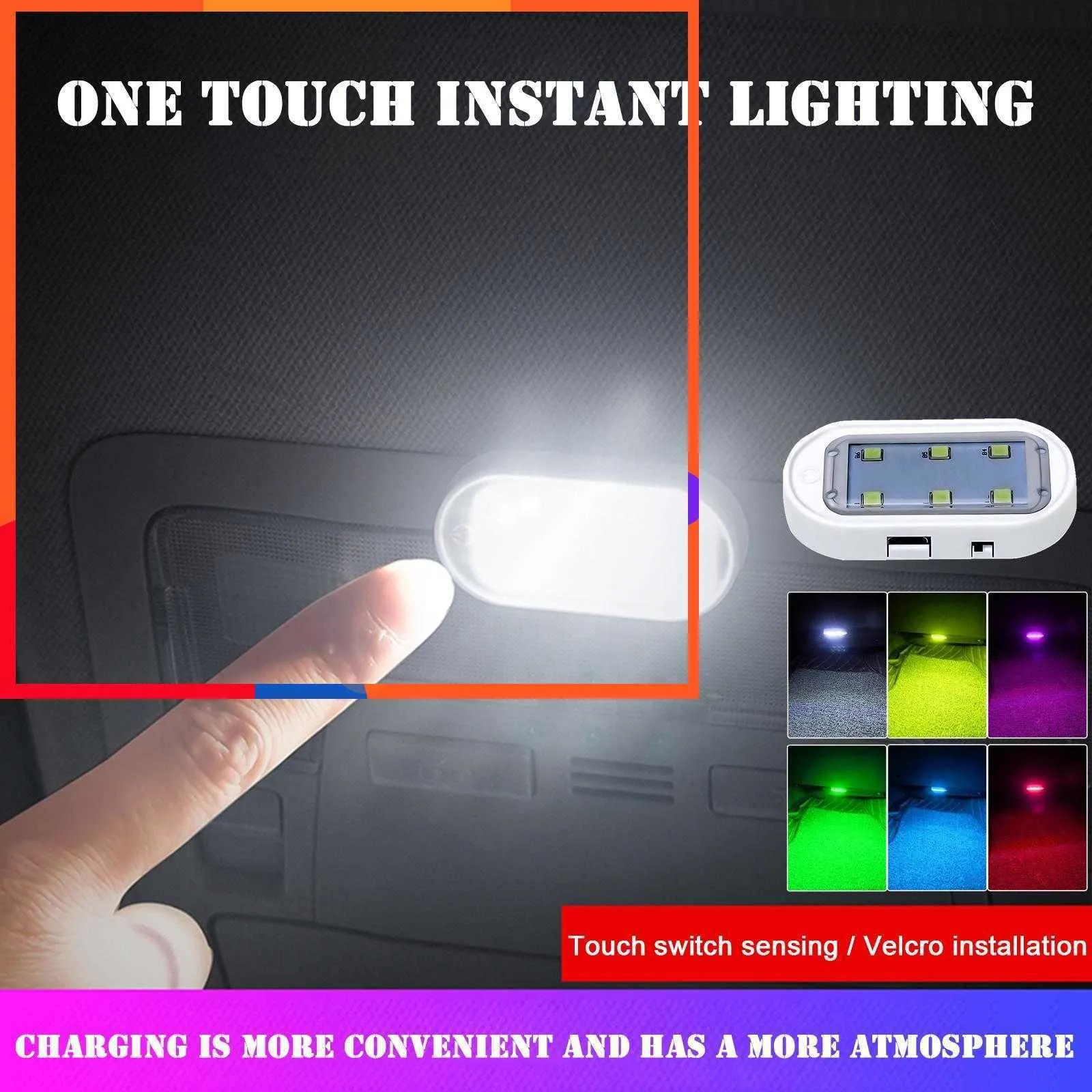 Wireless LED Car Interior Light - 5V Magnetic Ceiling Lamp, USB ...