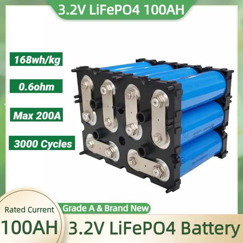 BatteryQueen 48V 100AH LiFePO4 Battery Pack Rechargeable 3.2V Cylinder ...