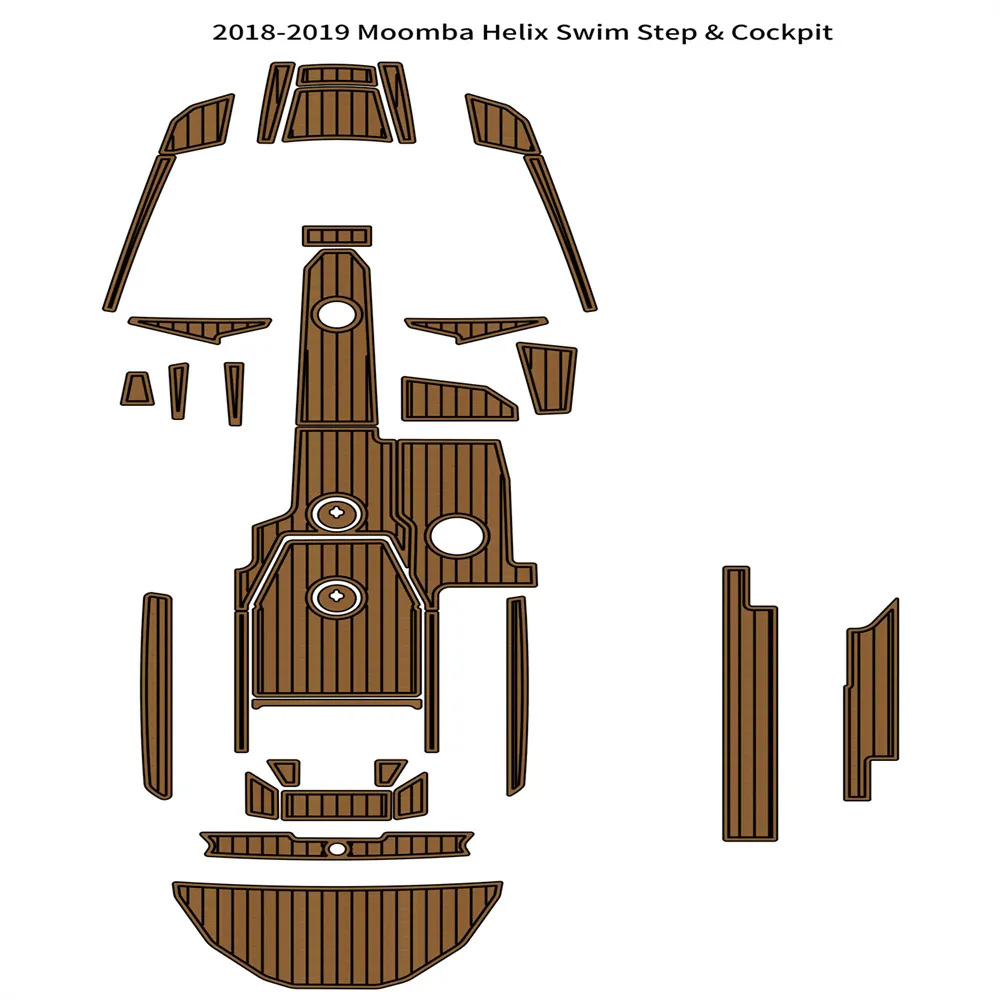 Moomba Helix 2018 2019 Swim Platform Cockpit Mat EVA Teak Deck Blue ...