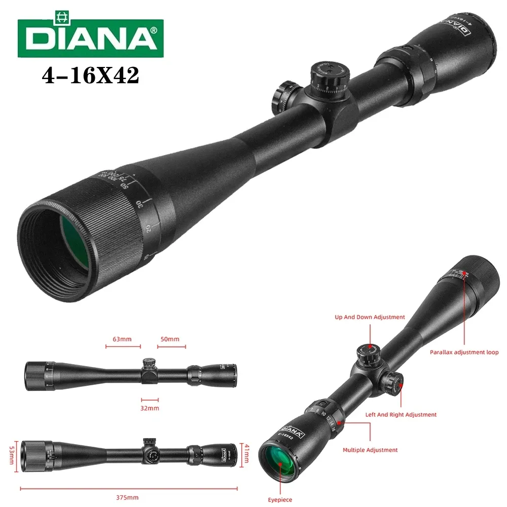 DHgate.com:DIANA 4-16x42 Tactical Rifle Scope Mil Dot Reticle Optical ...