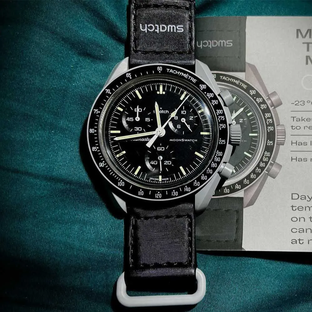 Men's Bioceramic Planet Moon Chronograph Watch With Nylon Strap Full ...