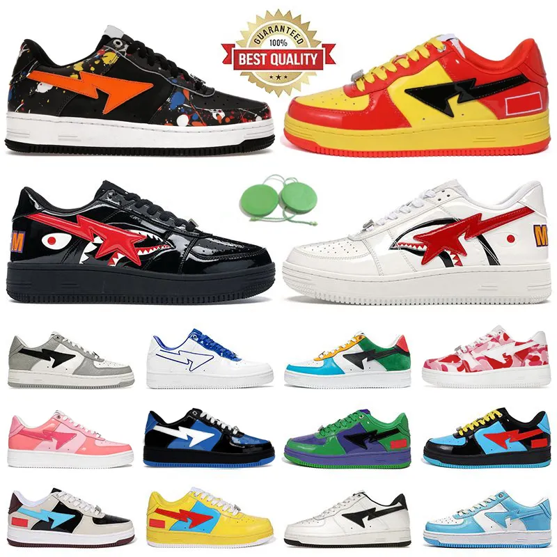 Bapestas SK8 STA Mens Running Shoes JJJJound Pastel Pink Patent Leather ...