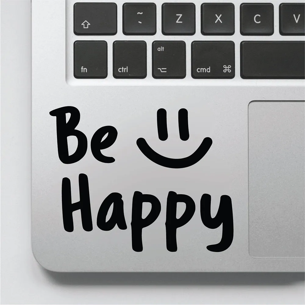 Be Happy Decal Positive Quotes Vinyl Wall Decals For Laptop Light ...
