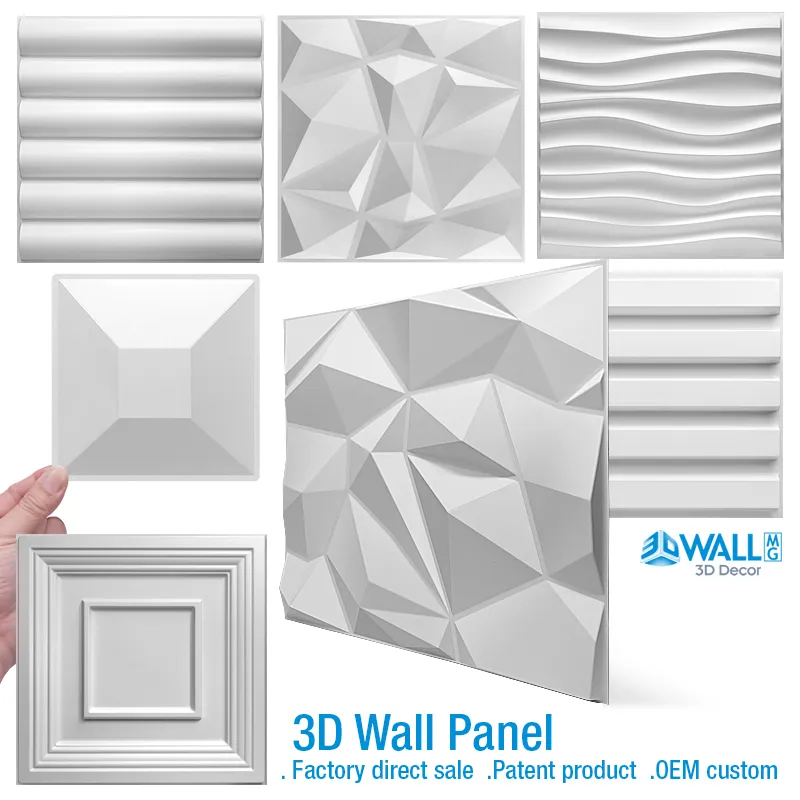 3D Wall Decals Geometric 3D Wall Panel: Non Adhesive Ceramic Tile Style ...