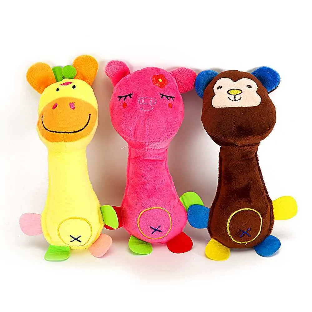 Soft Plush Monkey Giraffe Pig Chew Toy For Dogs And Cat Chew Toys Safe ...