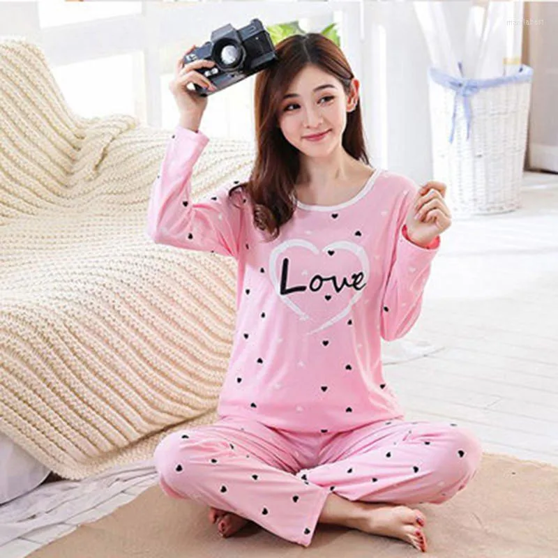 DHgate.com:Womens Autumn Print Pajama Set, Long Sleeve Two-piece ...
