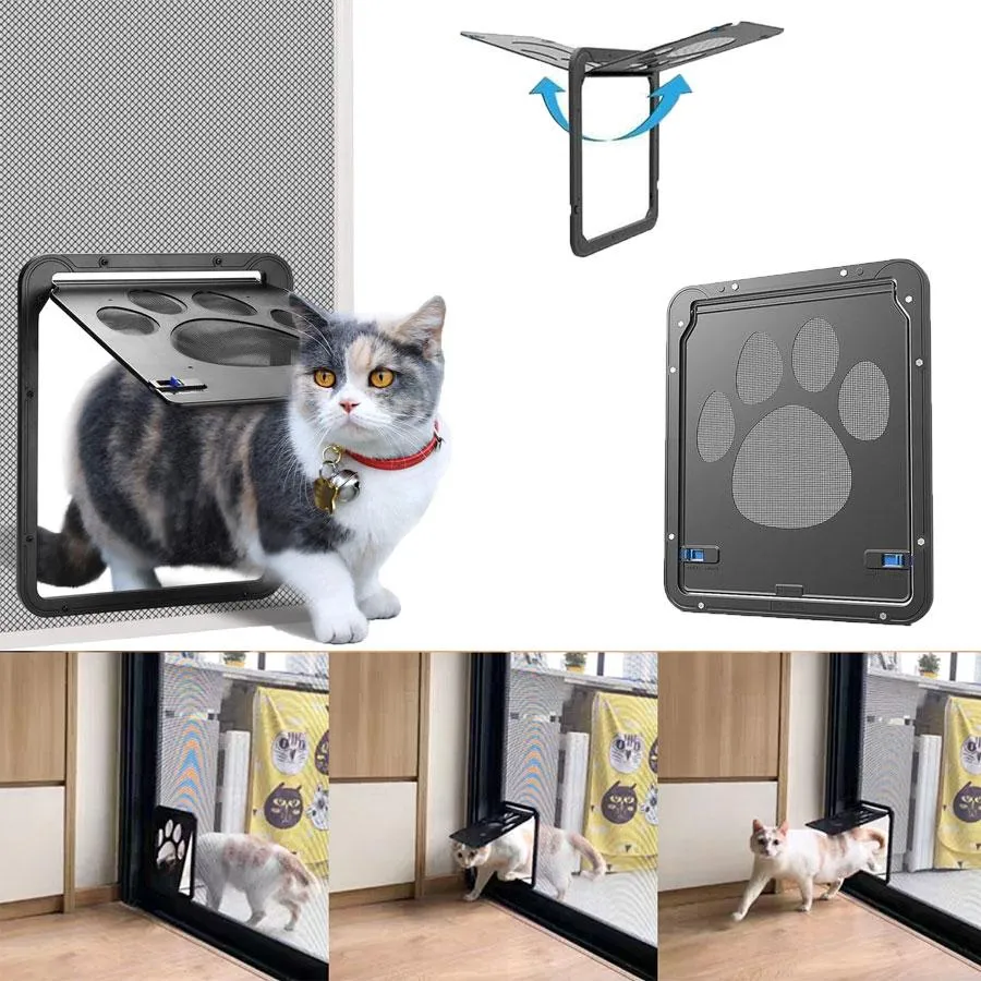 Lockable Magnetic Cat Screen Door For Dogs And Cats Safety Ring For ...