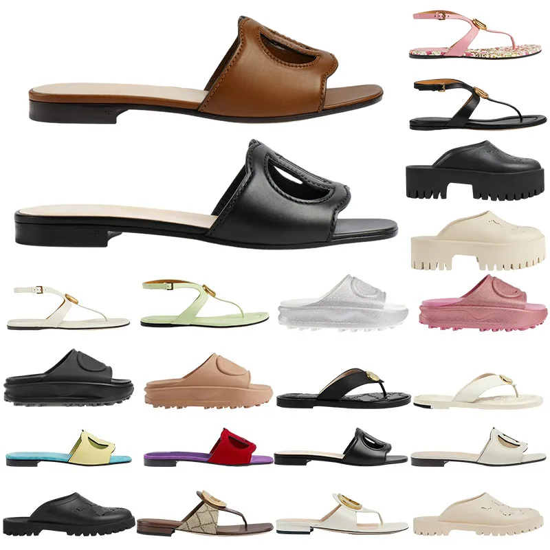 Designer Interlocking Chunky Slippers Sandals Cut Out Blondie Flatform ...