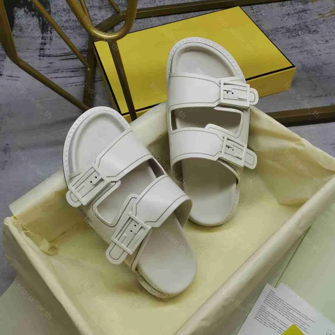 Raffia Double Band F Sports Sandals With Printed Design And Metal ...