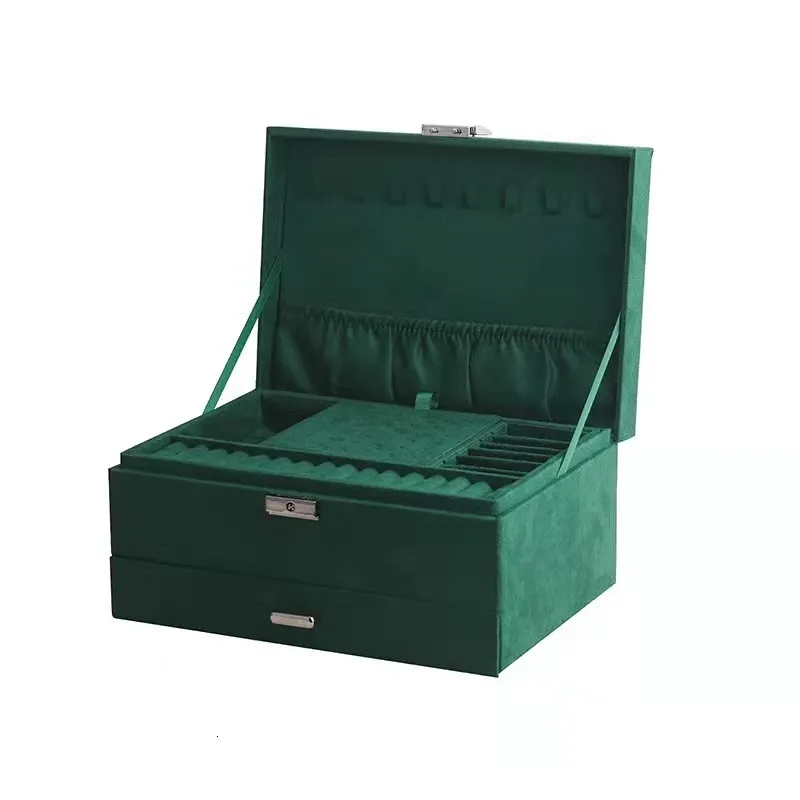 Velvet Jewelry Box, Designer Fashionable Flannel Double Layer Jewelry ...