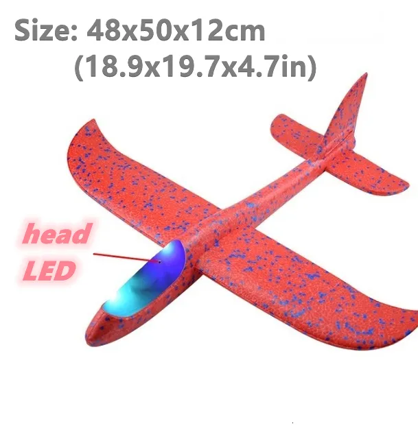 Diecast Model 50CM Big Foam Plane Flying Glider Toy With LED Light Hand ...