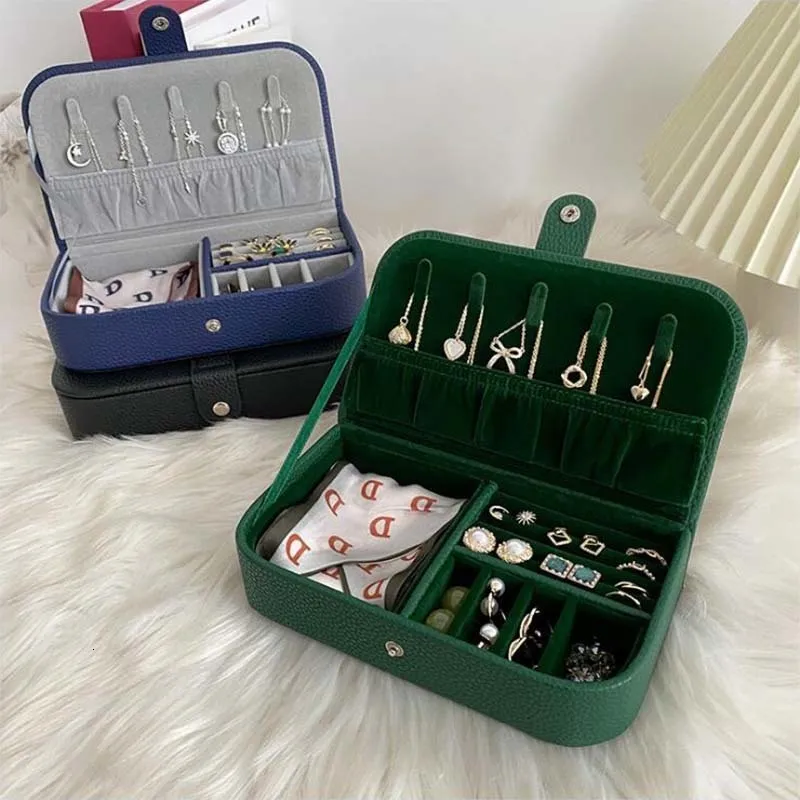 Jewelry Box Organizer, Portable PU Leather Travel Case for Earring ...