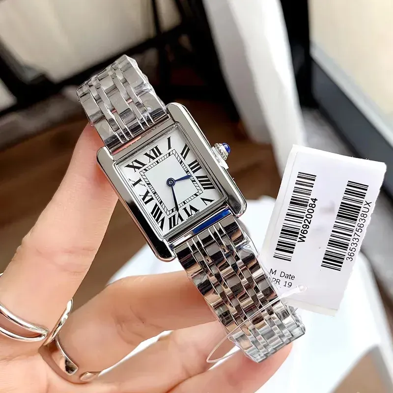 Elegant Womens Stainless Steel Tank Watches Fashionable Dress ...