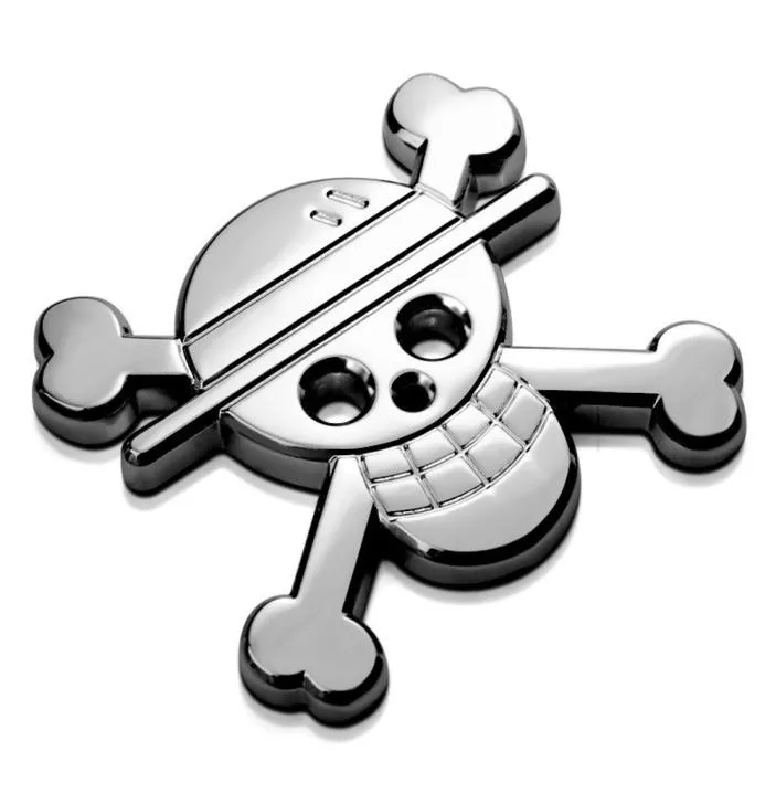 Noizzy Straw Hat Pirates Logo Metal Anime Badge One Piece Car Sticker ...