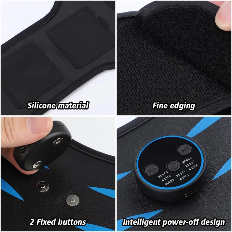 EMS Abdominal Muscle Toner Belt - Vibration Fitness, LED Display, Home ...