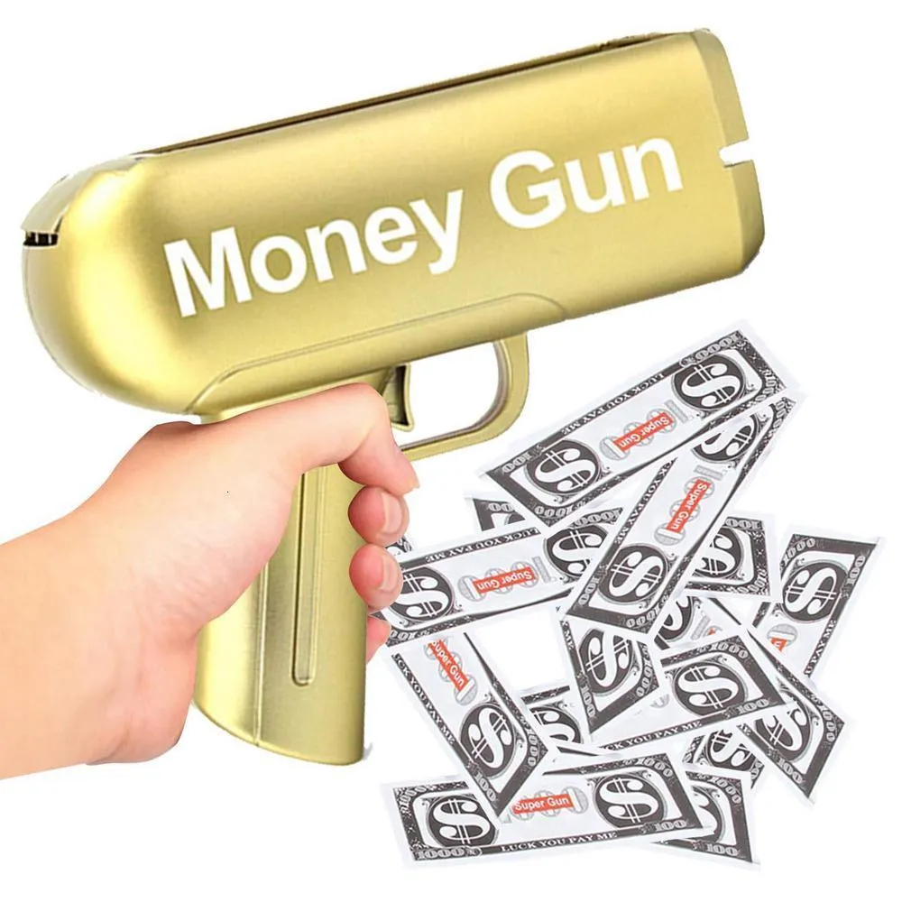 Electric Money Shooter Gun Toy - Funny Cash Cannon, Banknote Dispenser ...