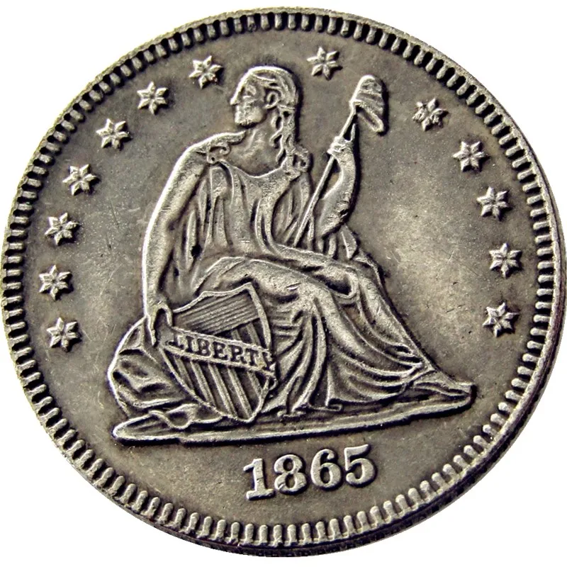 DHgate.com:Silver-Plated Seated Liberty Quarter Dollar Replica Coin ...