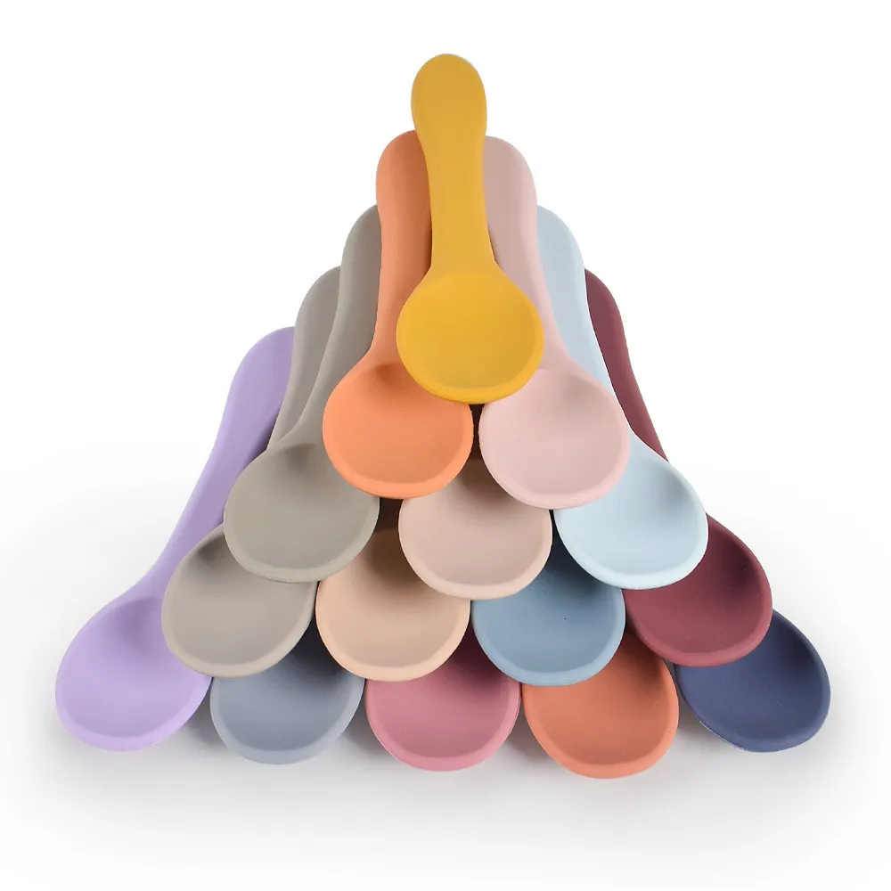 DHgate.com:Soft Silicone Baby Spoons, Non-Slip Candy Color Safety ...