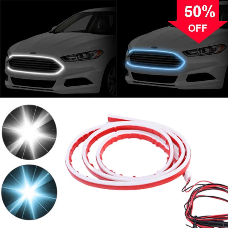 150/180cm Flexible Car Hood LED Strip Light Flowing Water Headlight ...