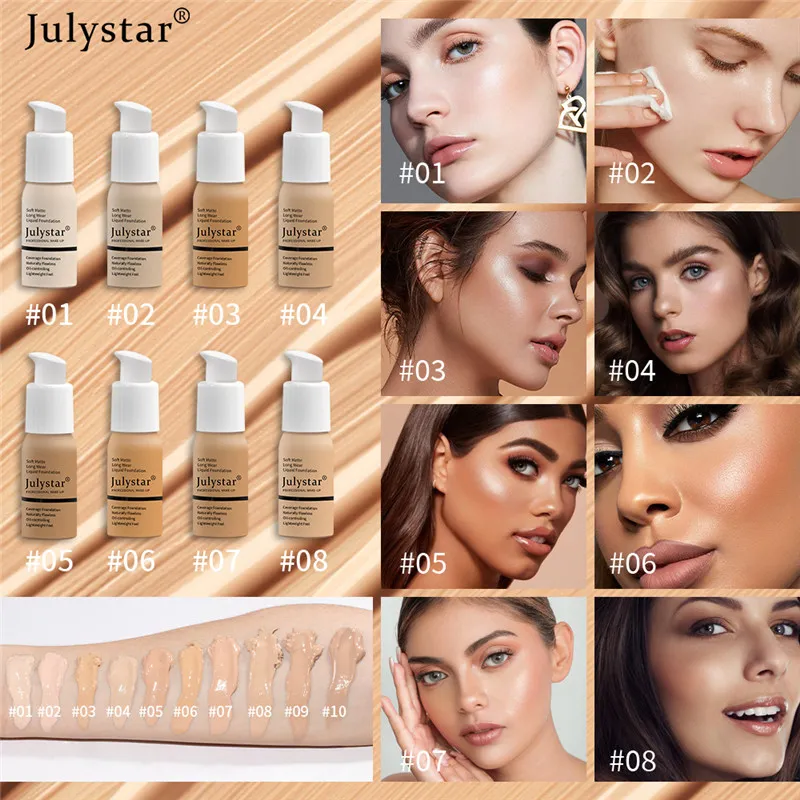 Liquid Foundation Hydrating, Long Lasting, Brightening Waterproof Oil ...