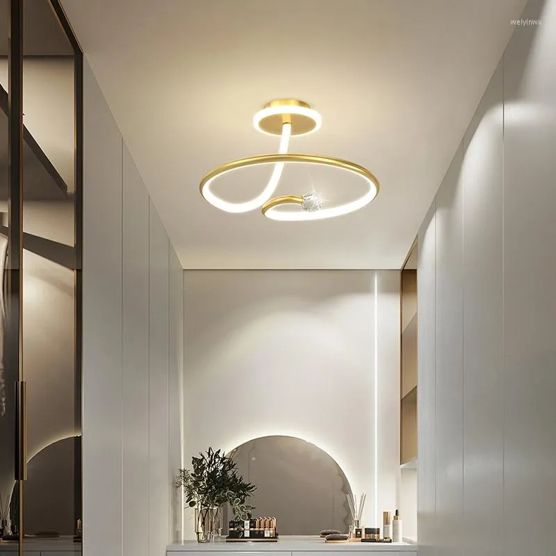 Modern Nordic LED Ceiling Lights For Hall With Creative Ring Recessed ...