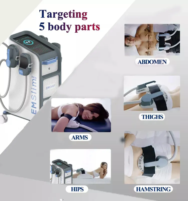 Tesla EMS weight loss machine vibrating with HI-EMT 4 Handles, RF and ...