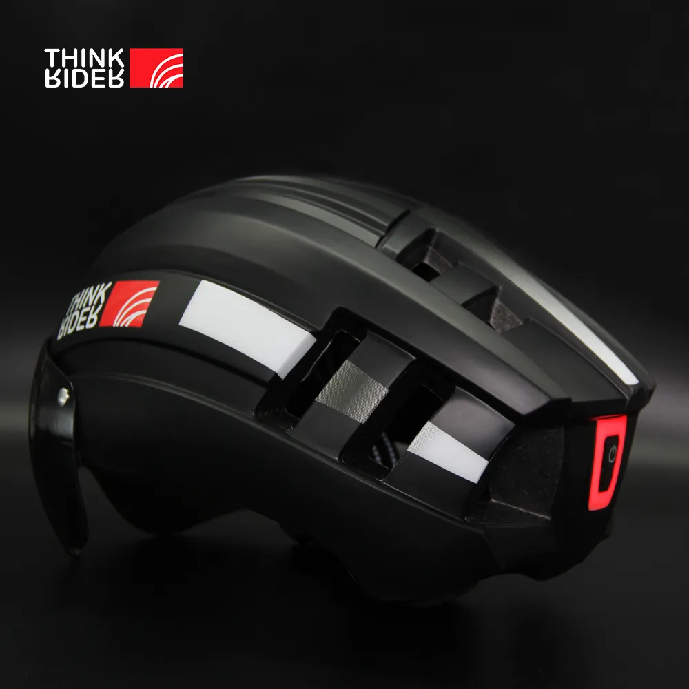 ThinkRider Cycling Helmet with LED Light & Magnetic Goggles - Road ...