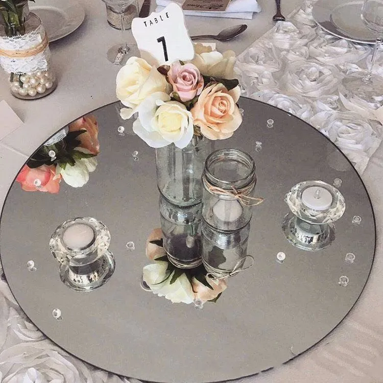 Antique Mirror As Base For Centerpiece Centerpieces