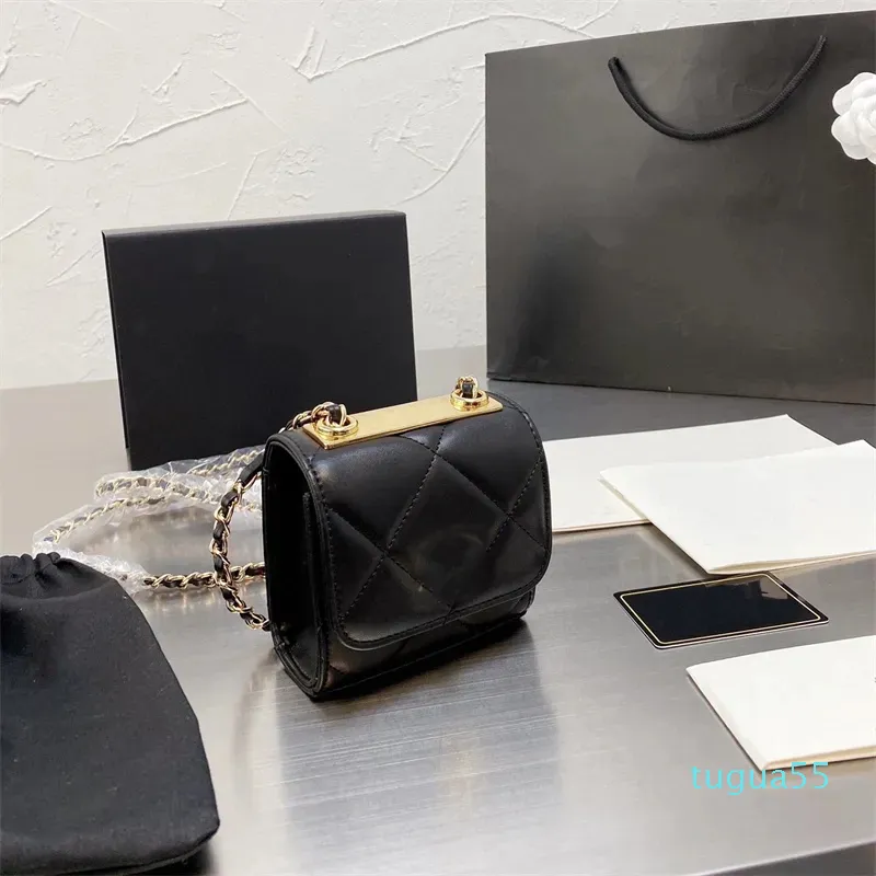 Luxury Designer Womens Genuine Leather Chain Crossbody Bag With Diamond ...