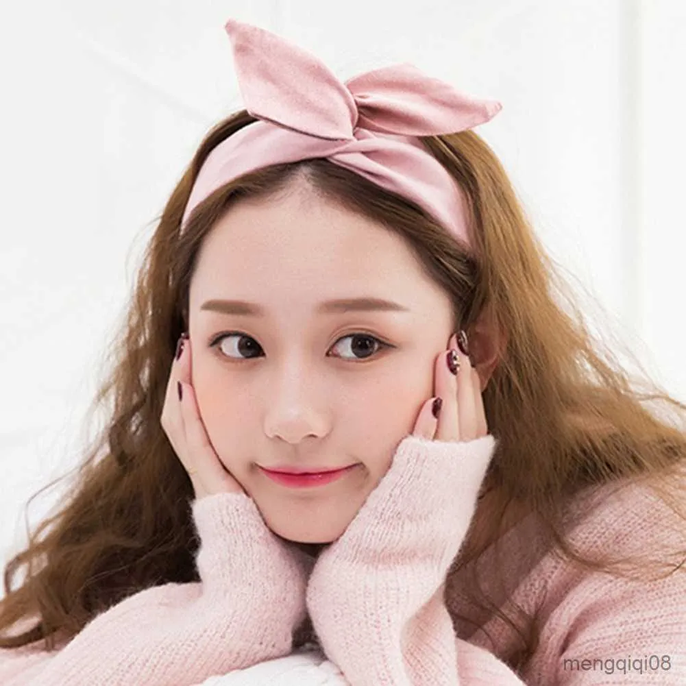 DHgate.com:2024Suede Solid Color Rabbit Ear Ribbon Womens Twist ...