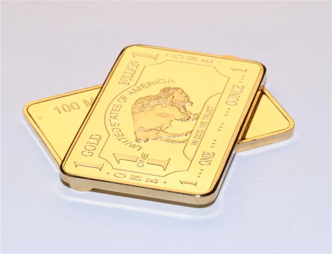 American Buffalo Gold Bar - 1 oz Troy Ounce .999 Fine Gold Plated ...