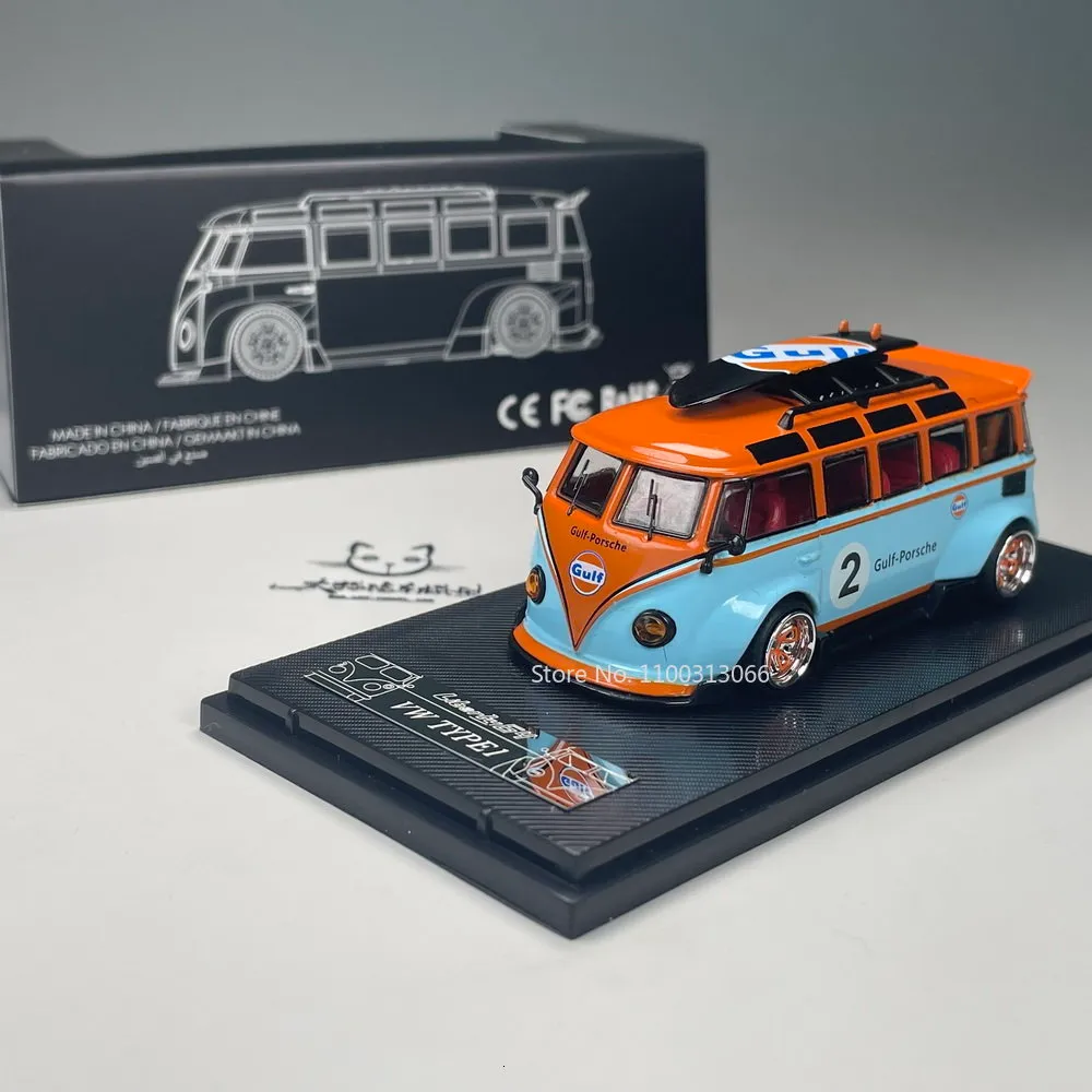 164 T1 Gulf Diecast Car Wide Body Van Alloy Metal Toy Scale Model Cars ...