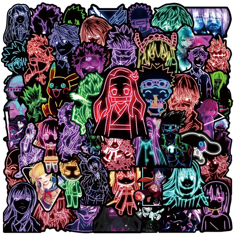 Anime Neon Stickers Jujutsu Kaisen Attack On Titan PVC Reflective ...