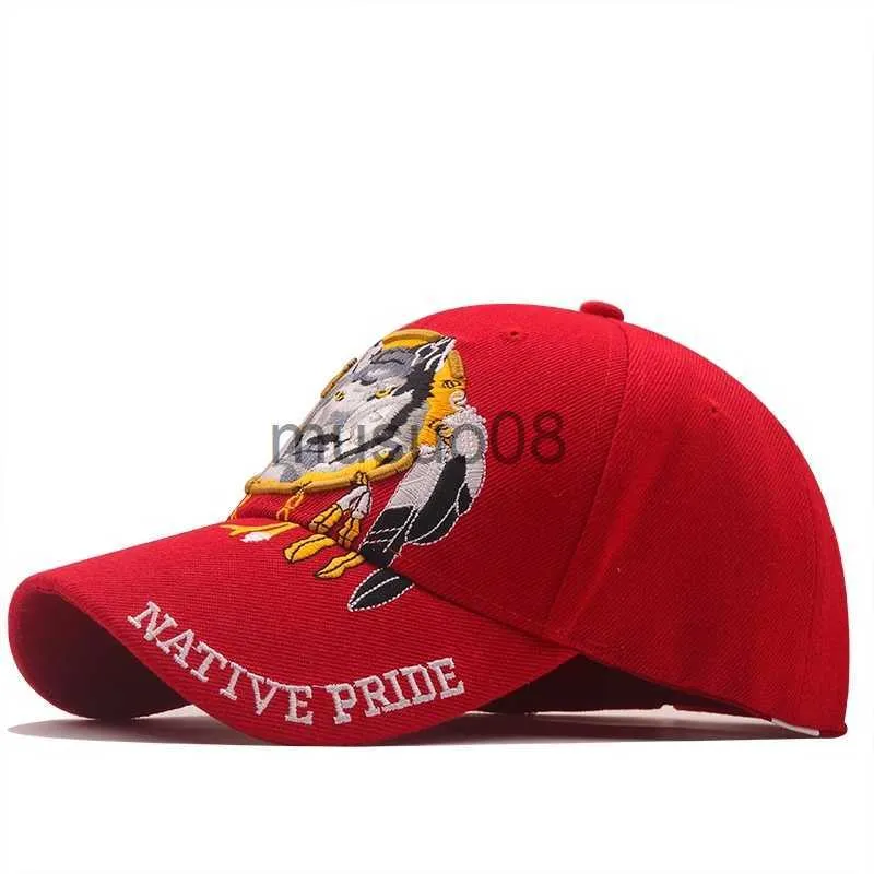 Red Wolf Eagle 3D Embroidered Snapback Mustang Baseball Cap Casual ...